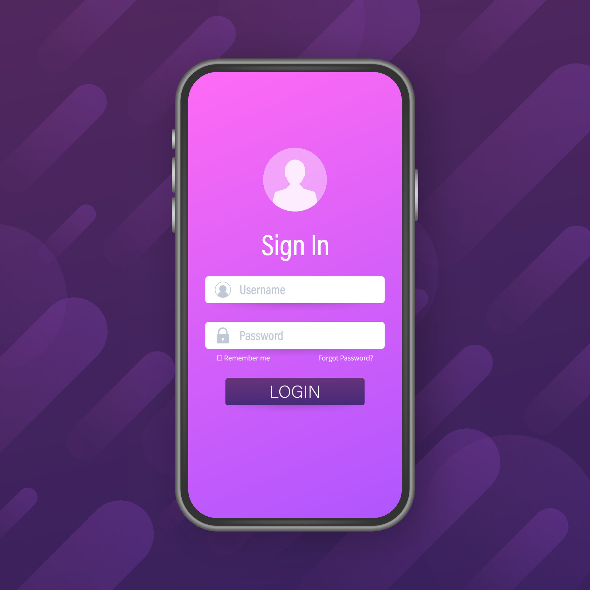 Clean Mobile UI Design Concept. Login Application with Password Form ...
