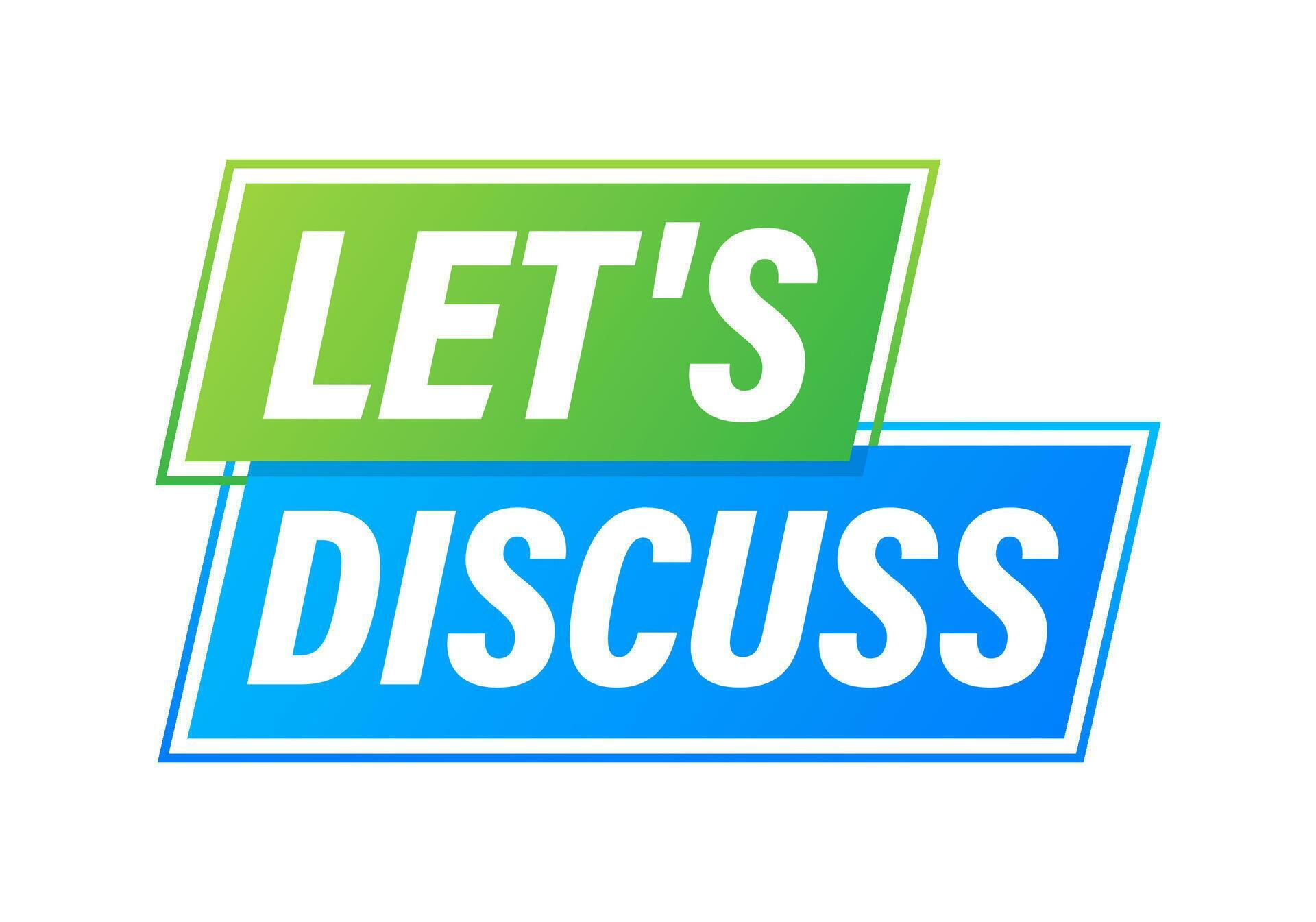 Speech Bubble with Lets Discuss text. Megaphone banner. Web design ...