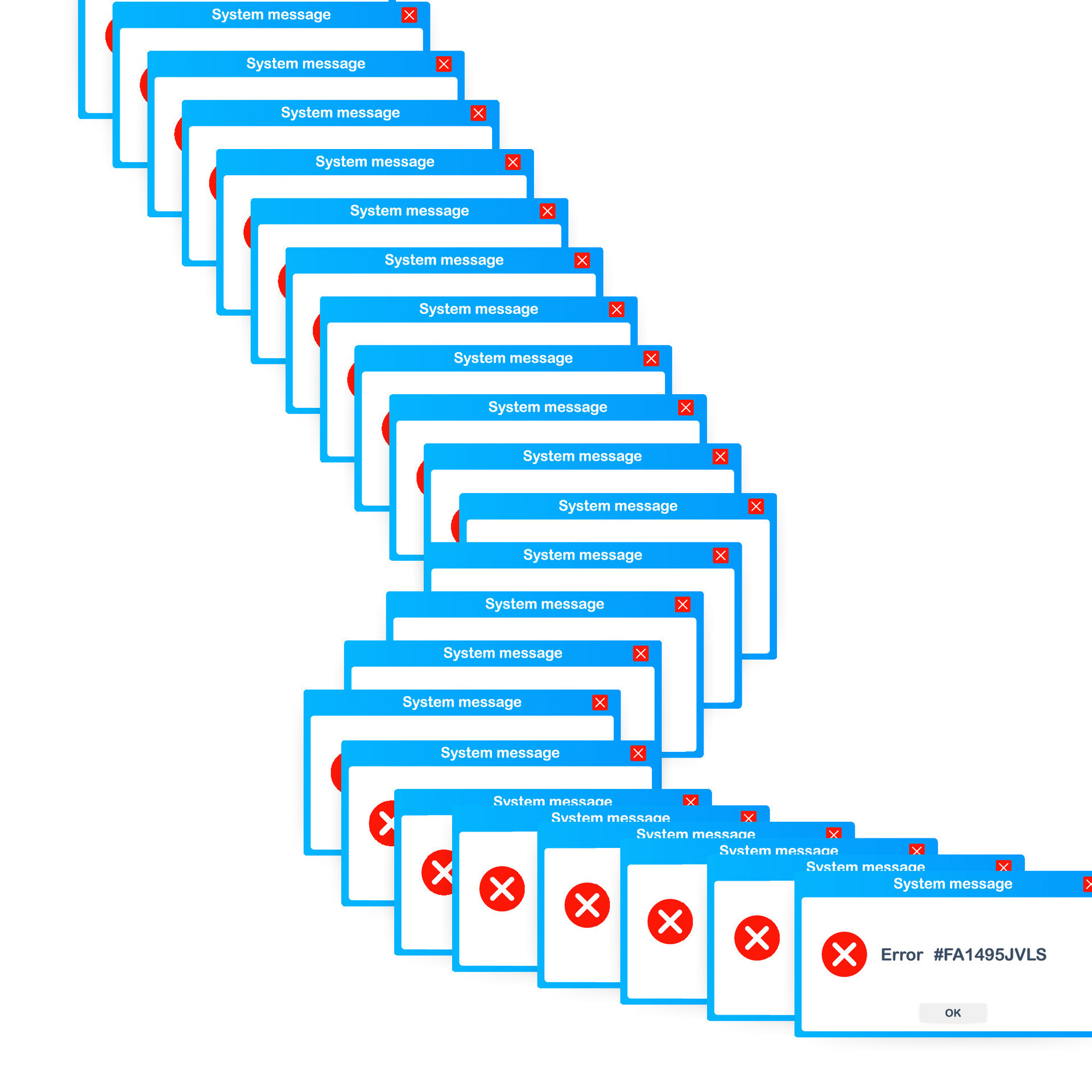 Clásico usuario interfaz. crítico error advertencia mensaje. vector ...