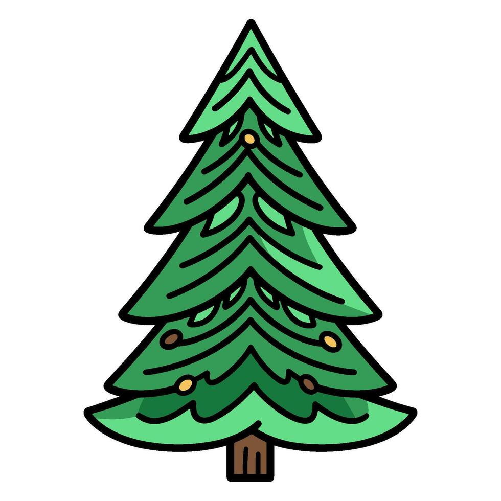 Colorful Christmas tree vector illustration, Christmas Winter Tree ...