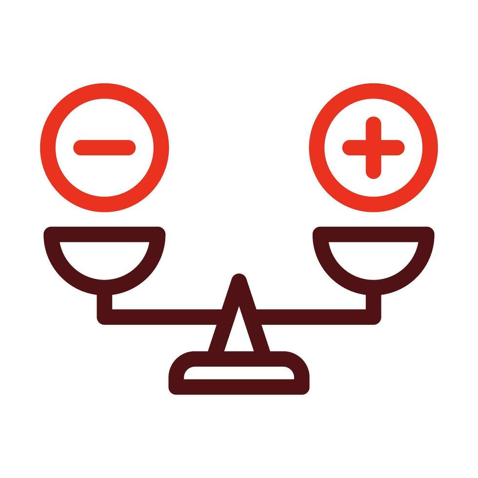 Pros And Cons Vector Thick Line Two Color Icons For Personal And ...