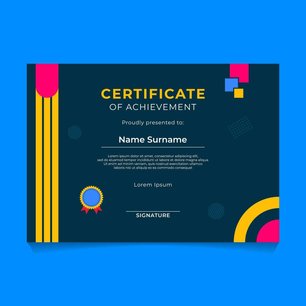 Abstract Geometric Certificate Template Design 29936620 Vector Art At