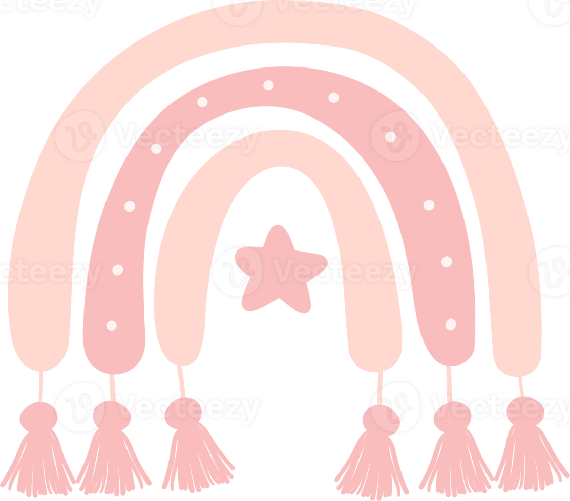 Boho rainbow pink 29937352 PNG