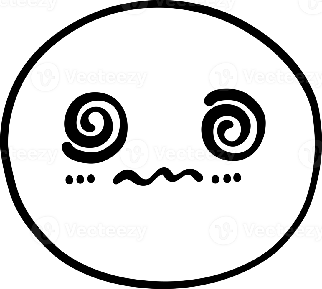 Cute Confused Emoji Emoticon Doodle Outline 29937364 Png