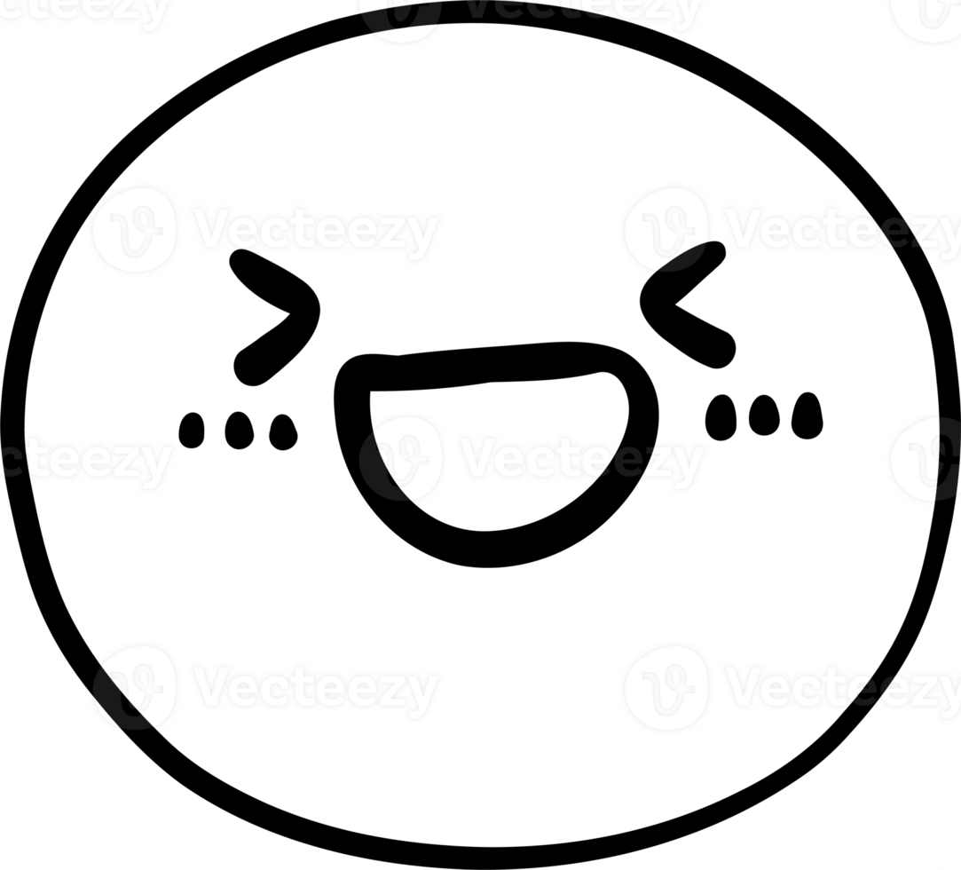 Cute Happy Emoji Emoticon Doodle Outline 29937377 Png