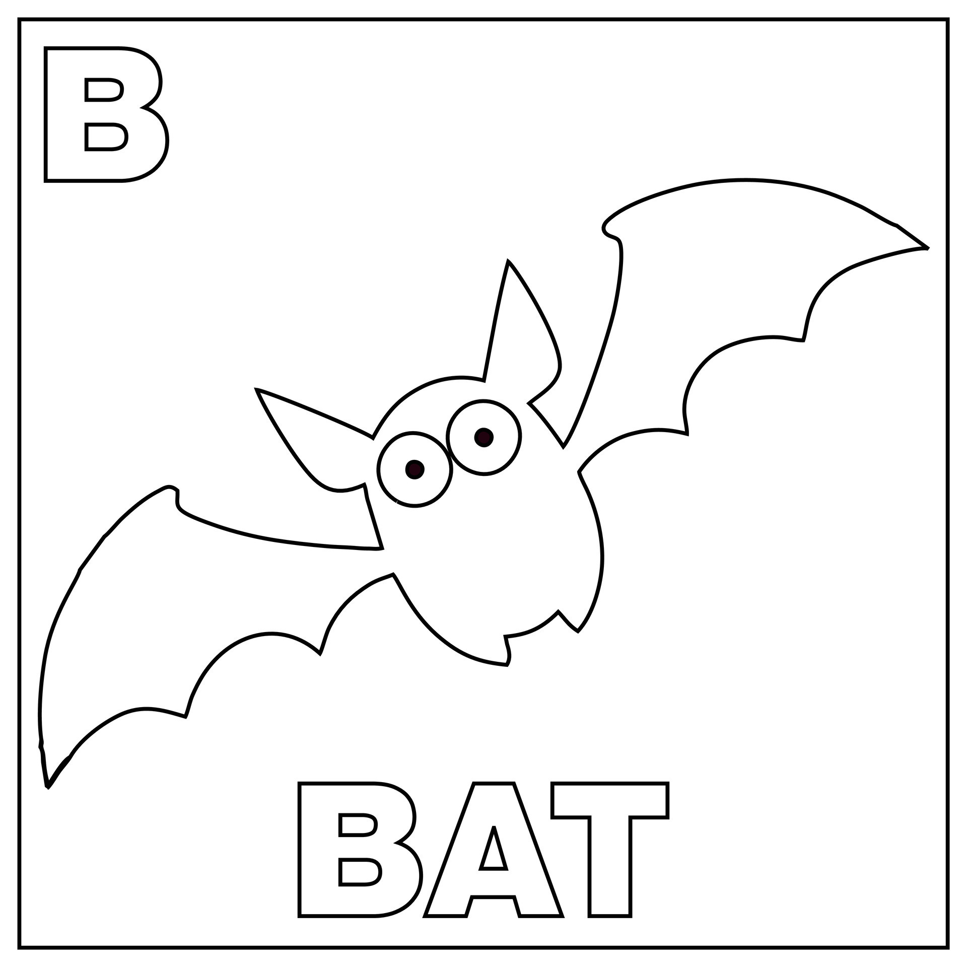 Coloring book for children. Alphabet b bat. Vector illustration ...