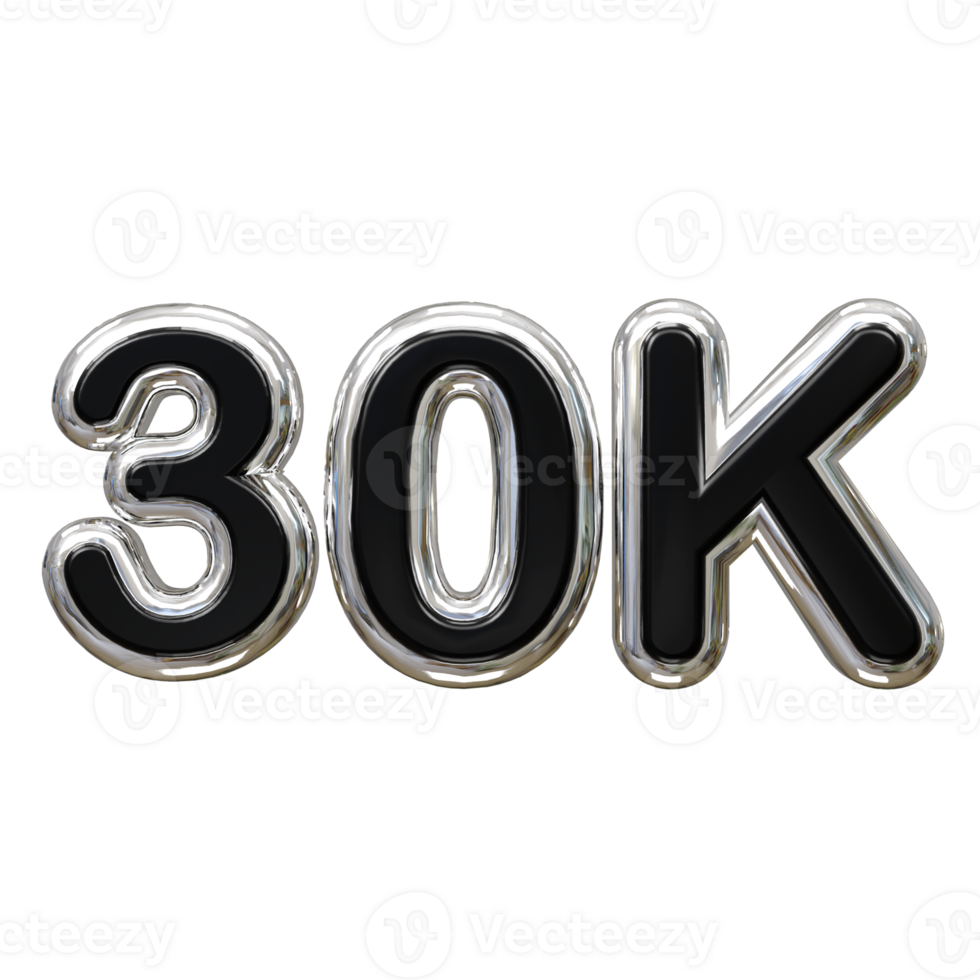 30k text effect 3d rendering illustration element 29952462 PNG