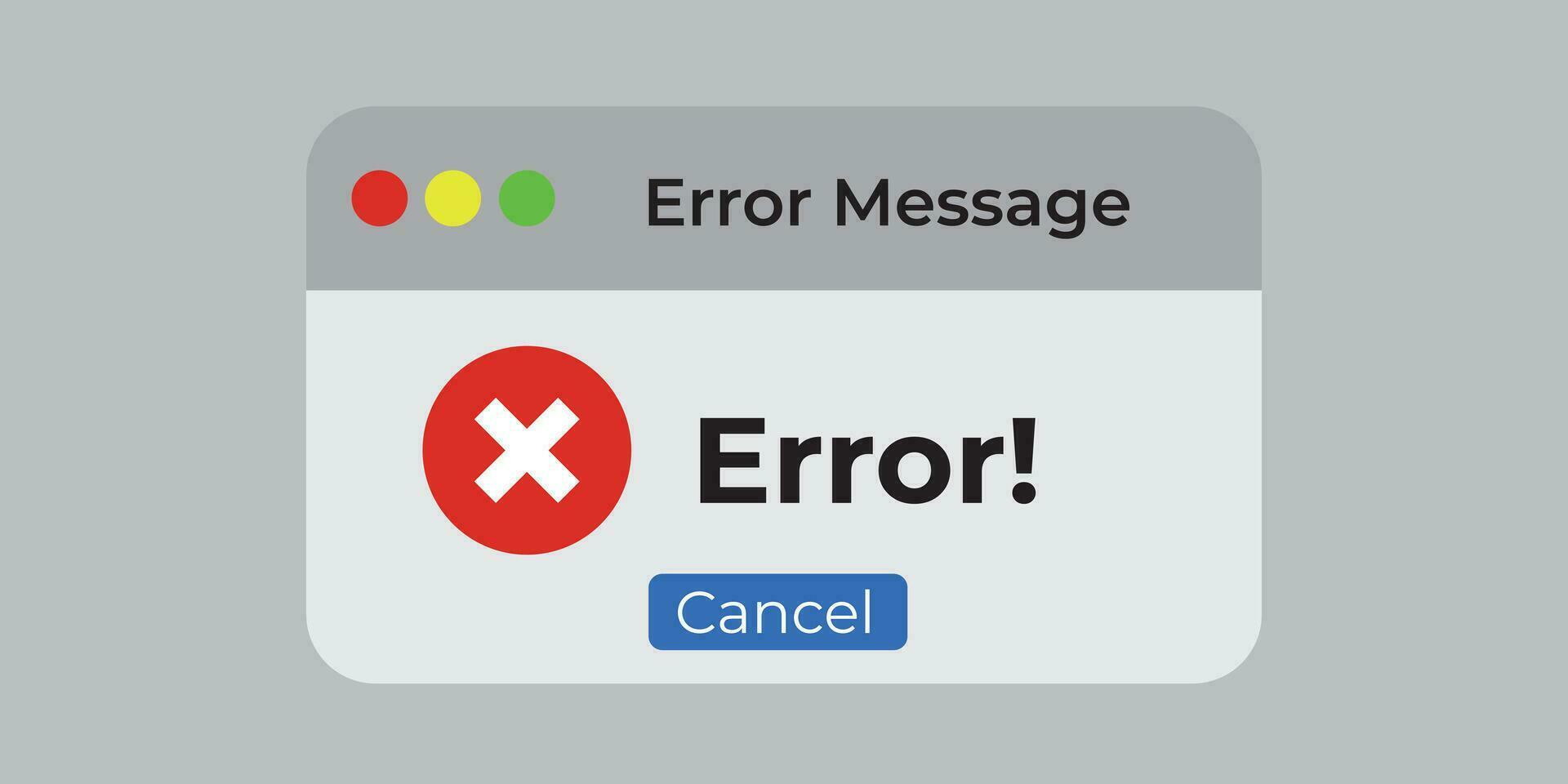 Window Operating System Error Warning Illustration On Isolated Light