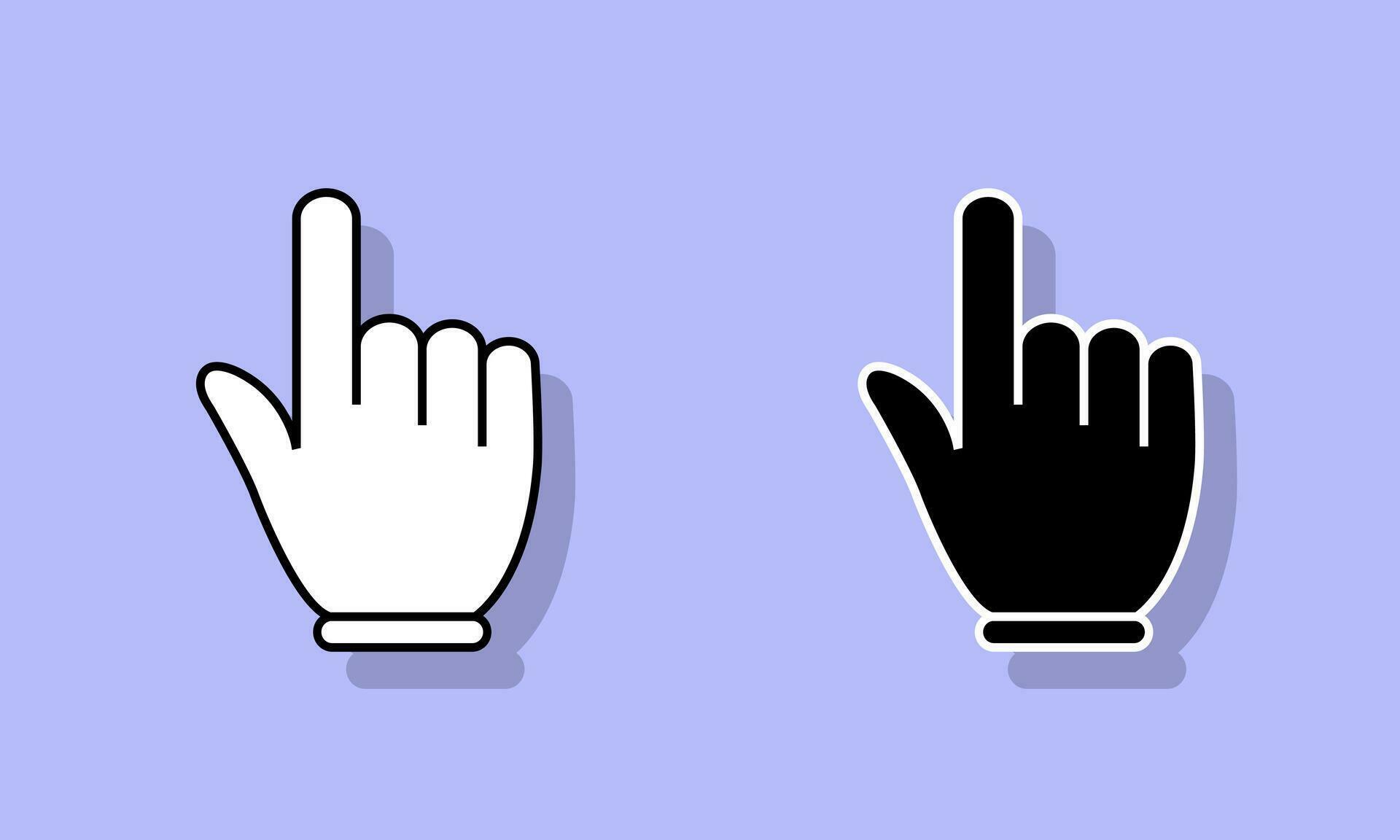 Finger cursor icon vector in flat style. Mouse hand, pointer sign ...