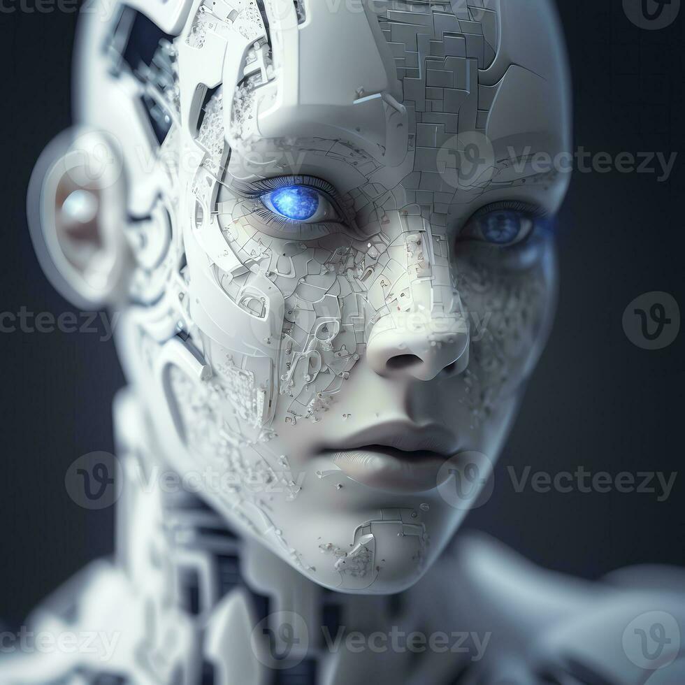 Futuristic Closeup Of An Incomplete Humanoid Android 29974815 Stock