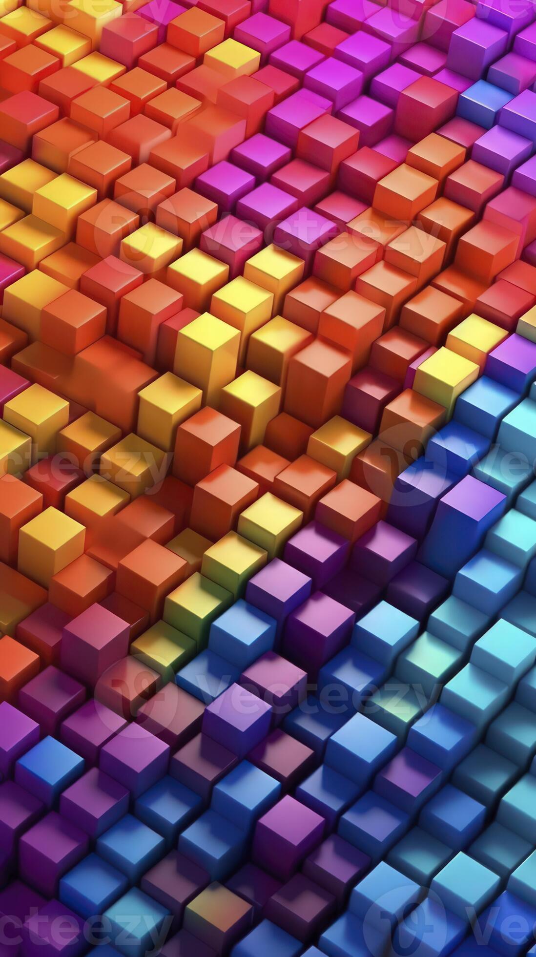 Vibrant And Metallic Interlocking Cubes Array Ai Generated 29981644