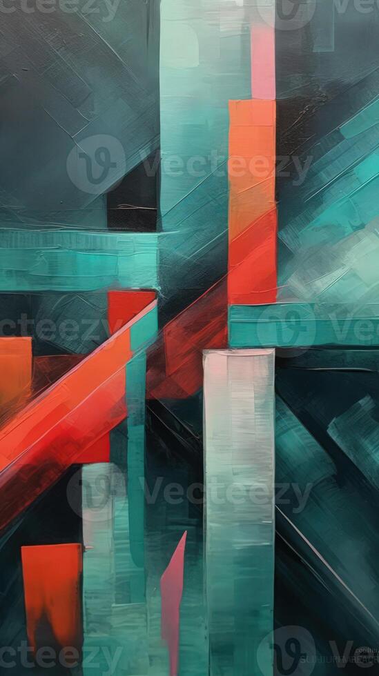 Contemporary Abstract Composition with Intersecting Planes and Bold ...
