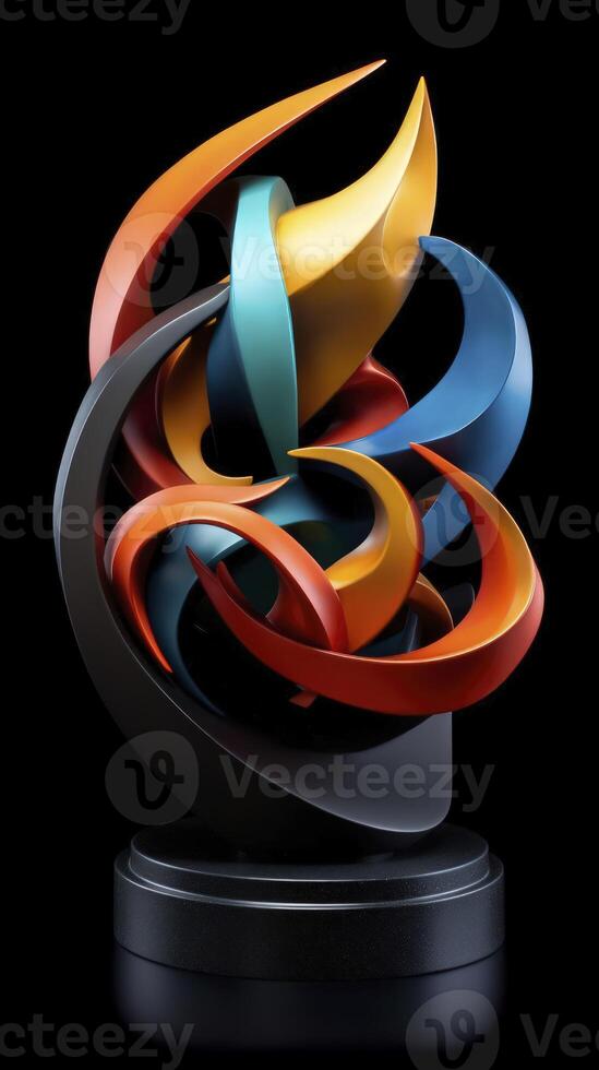 Harmonious Interlocking Shapes in Abstract Sculpture AI Generated ...