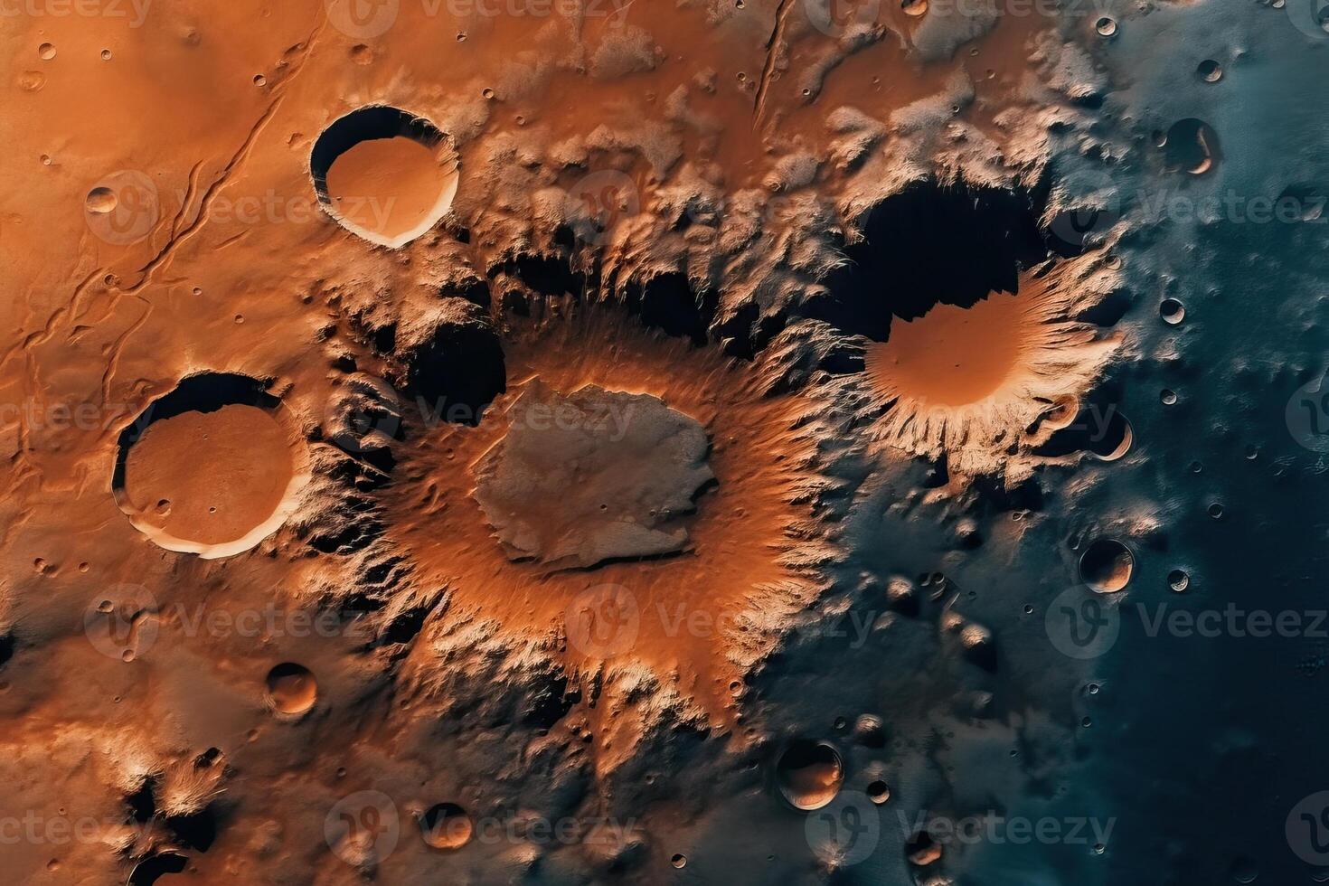 Cinematic View of Mars Terrain with Multiple Craters Highly Detailed ...