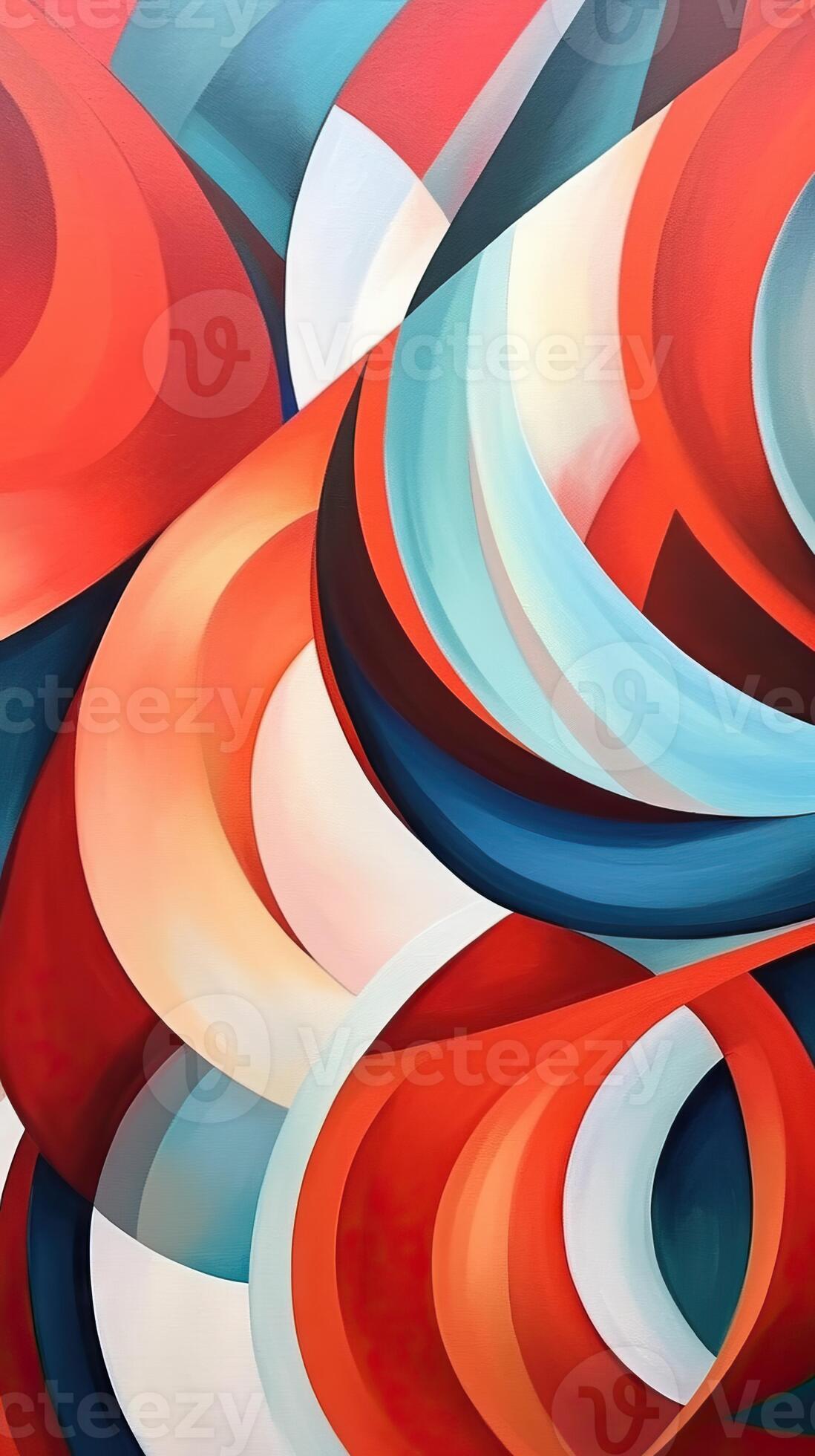 Southward Wind Abstract Painting of Bold Curvilinear Shapes Generative AI 29982399 Stock Photo ...