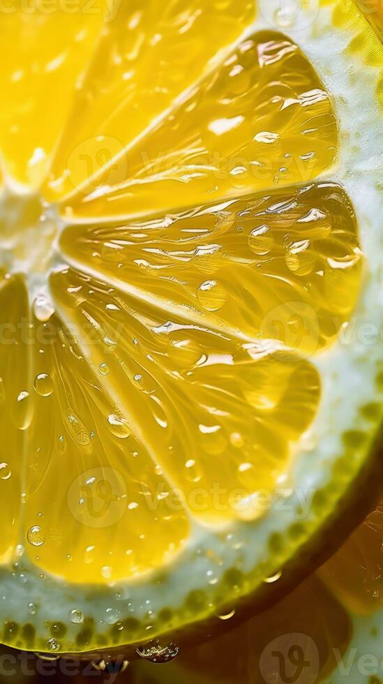 Vibrant Lemon Slice CloseUp with Extreme Macro Detail AI Generated 29984935 Stock Photo at Vecteezy