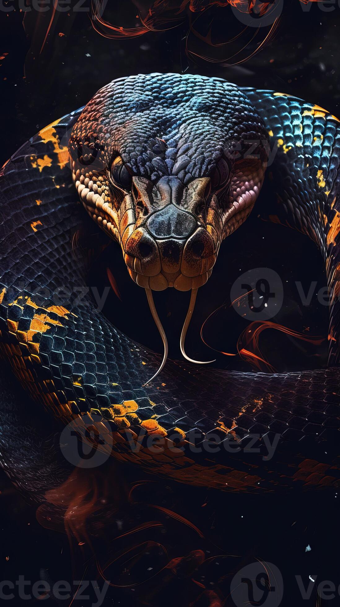 Typography Snake on Dark Background Generative AI 29986857 Stock Photo ...