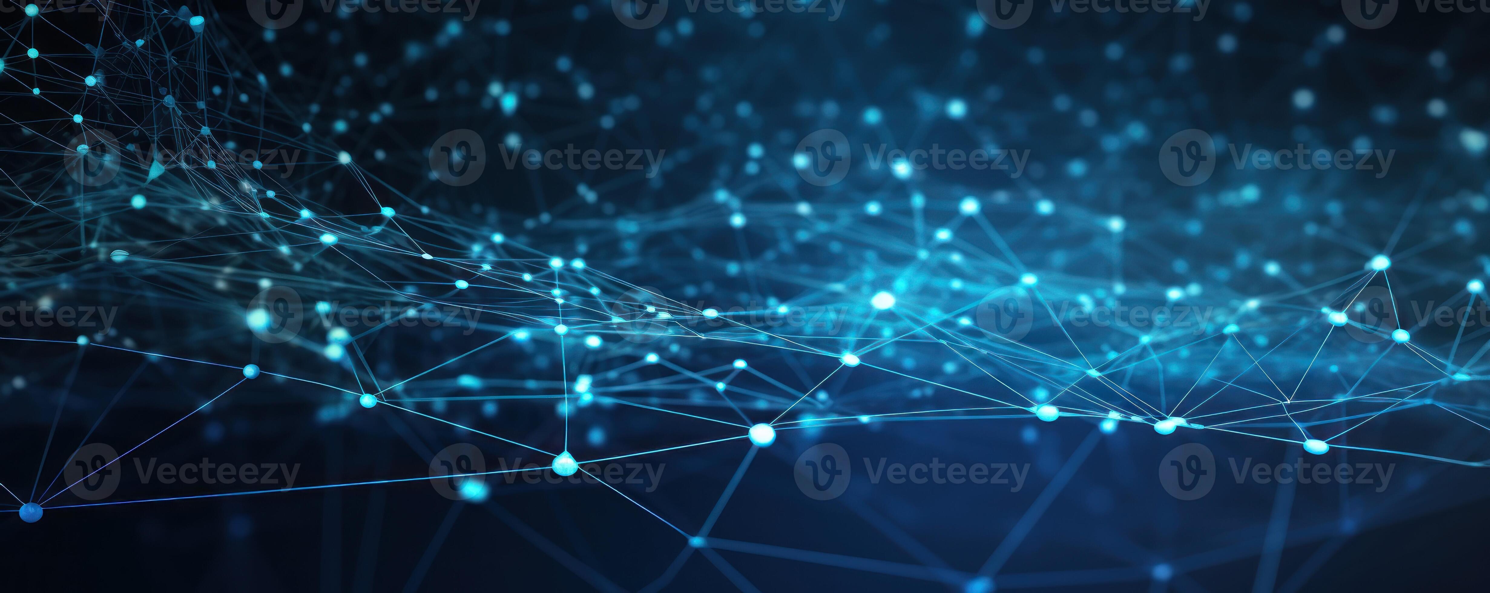 Blue Background with Digital and Computer Network AI Generated 29990825 ...