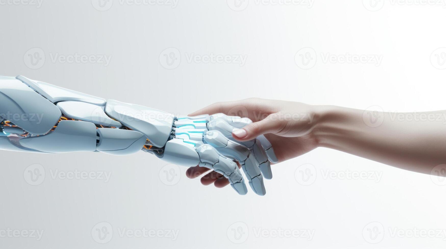 Human and Robot Touching Fingers AI Generated 29993637 Stock Photo at ...
