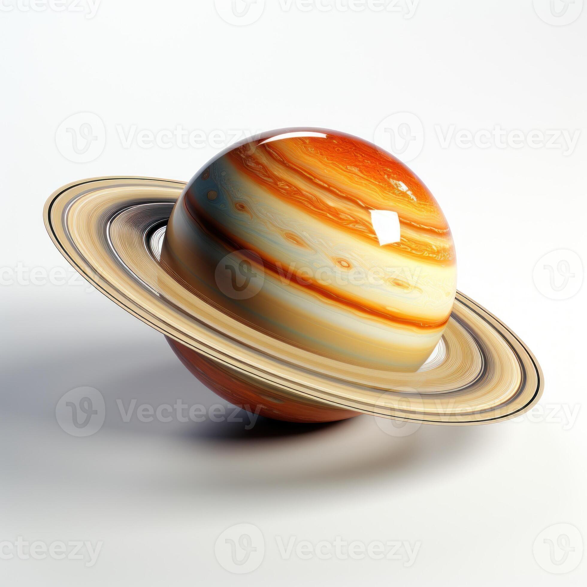 Realistic Saturn on White Background AI Generated 29995923 Stock Photo ...