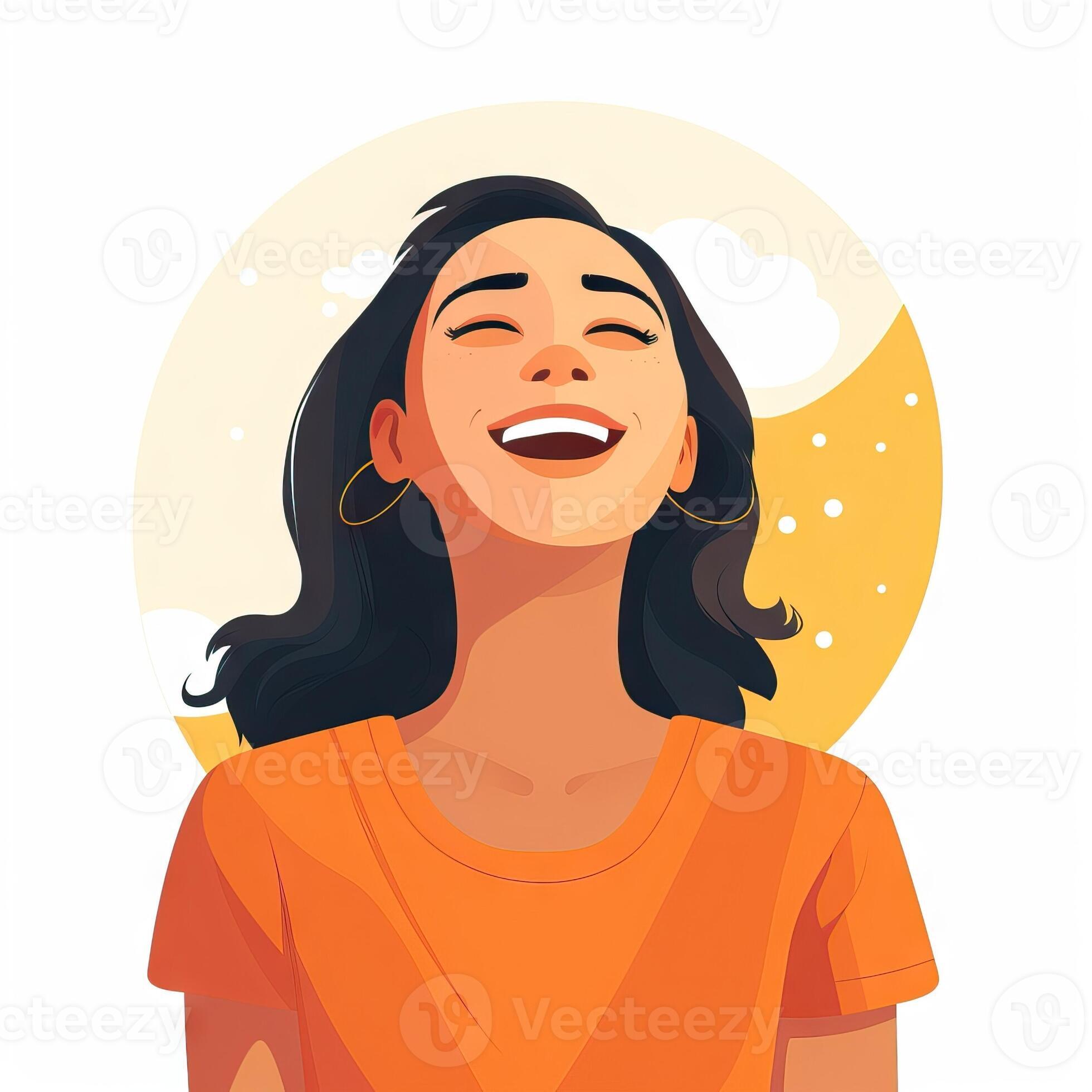 Happy Woman in Flat Minimalistic Animation AI Generated 29996444 Stock ...