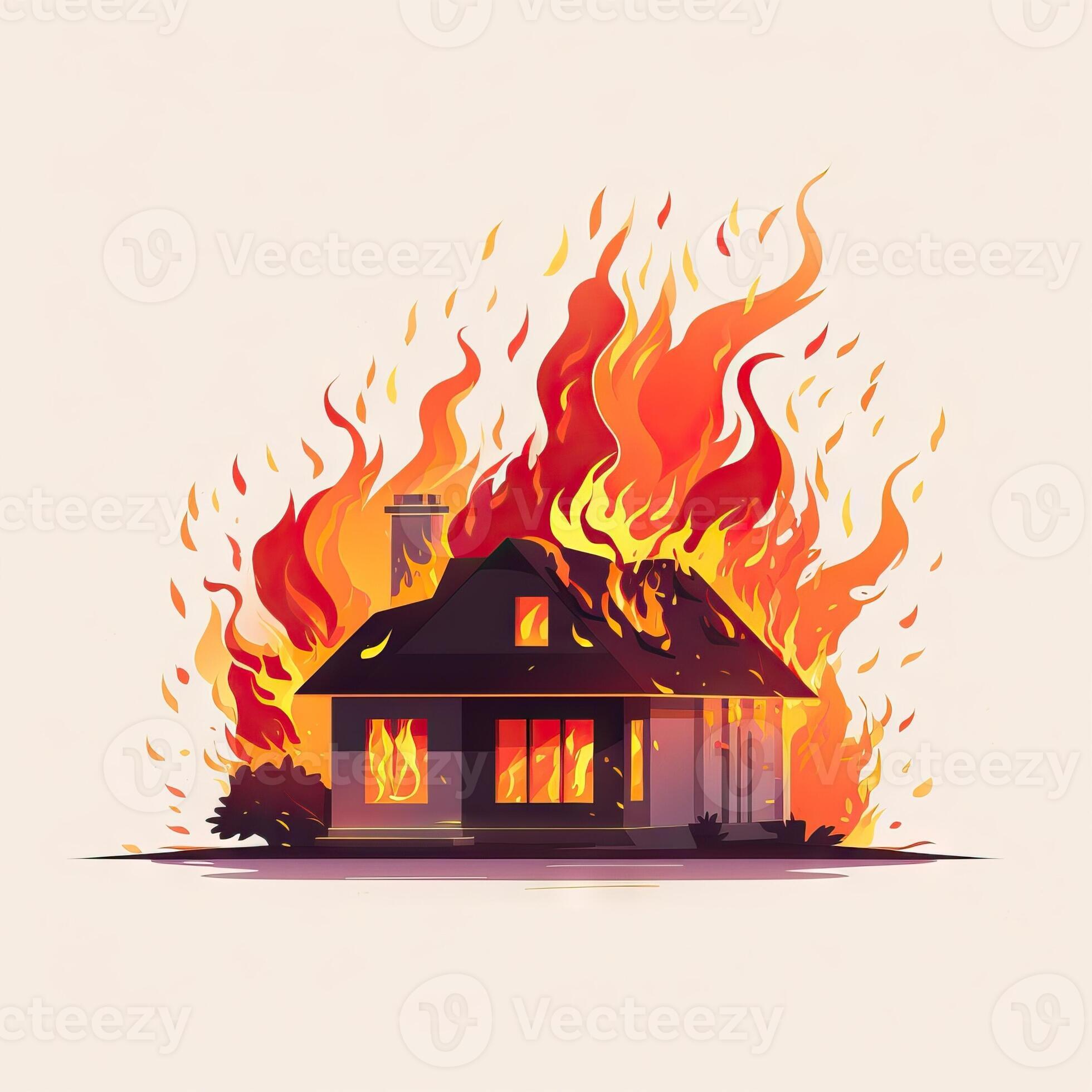 Burning House in Flat Minimalistic Animation AI Generated 29996456 Stock Photo at Vecteezy