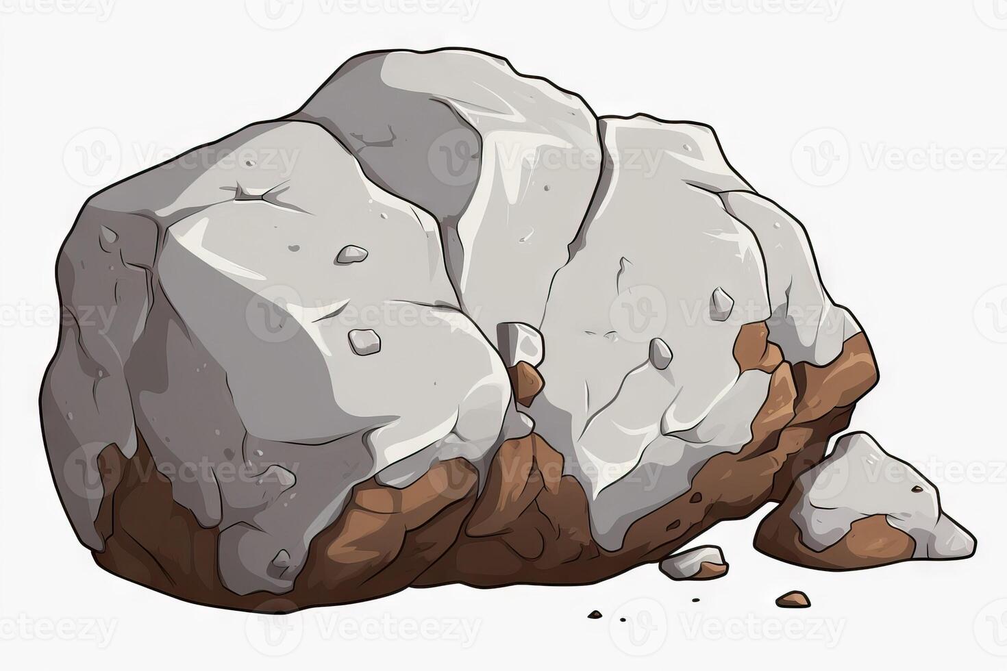 Minimalistic Animation of a Large Rock AI Generated 29996525 Stock ...