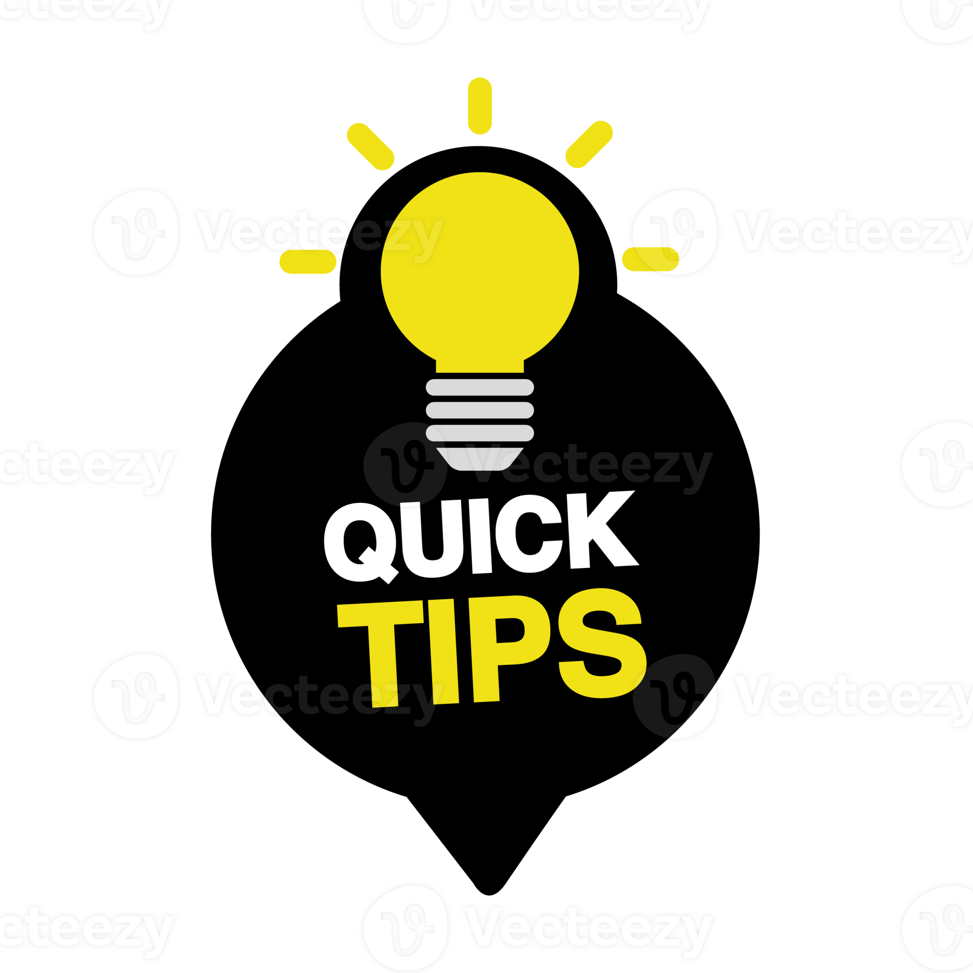 Quick tip , emblem, label, badge,sticker. Idea bulb education tricks. 30012132 PNG