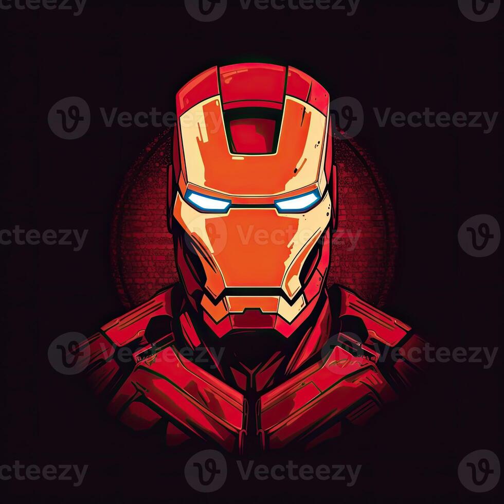 Iron Man Mask Portrait Logo Tattoo Poster Pixel Art Illustration Voxel Graphic 30032371 Stock