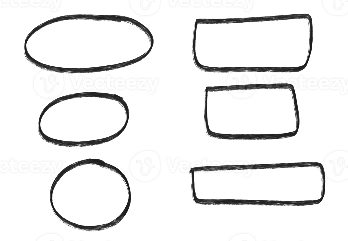 Collection Of Hand Drawn Doodle Ovals And Rectangles Isolated 30037212 Png