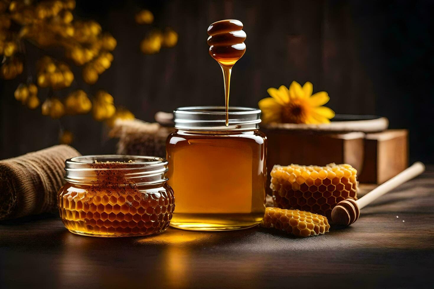 miel es un natural remedio para un variedad de salud problemas. generado por ai 30095973 Foto de ...