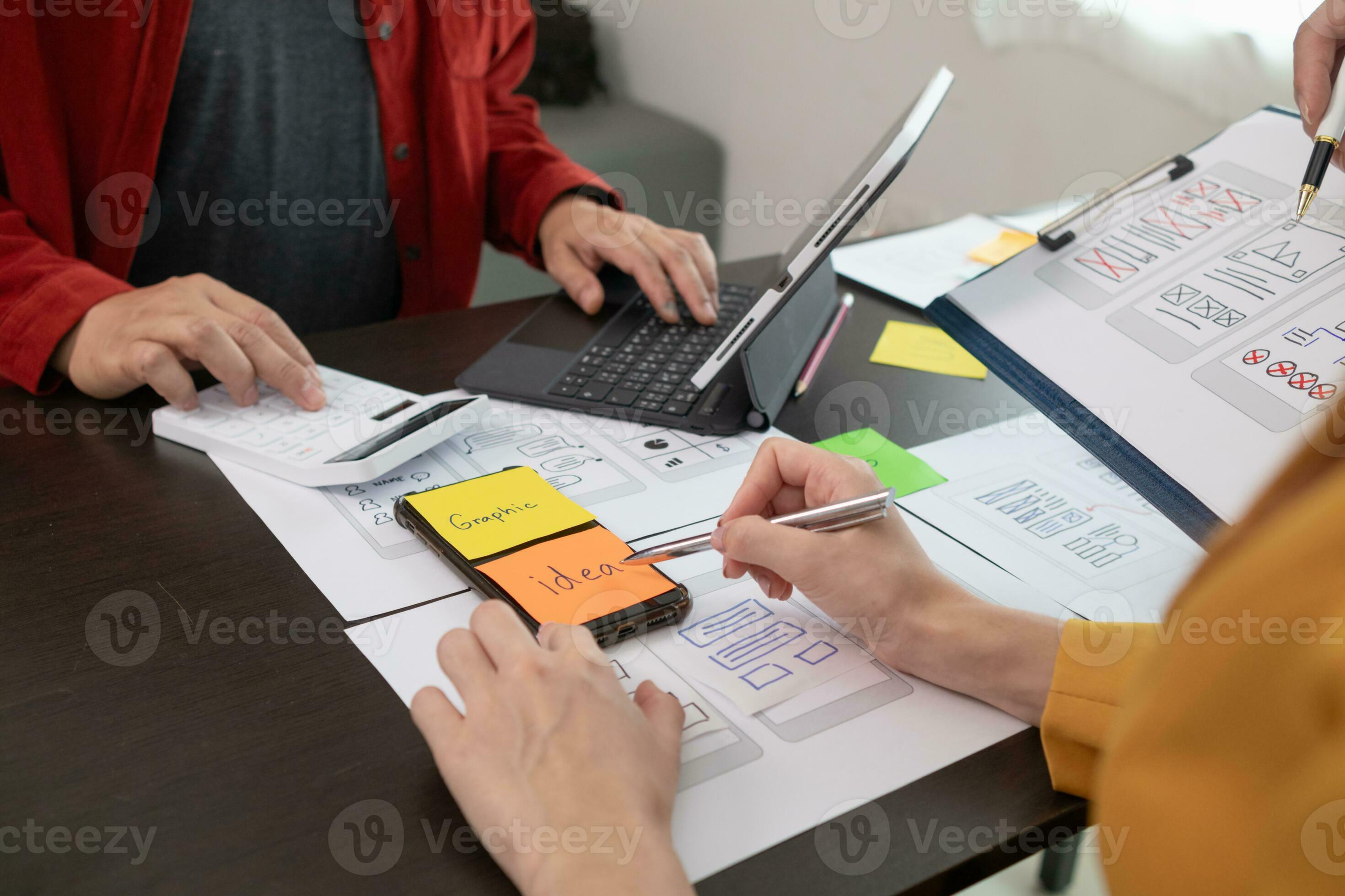 Team Of Ui Ux Web Designer Are Working Together To Develop Mobile Responsive Websites With Ui Ux