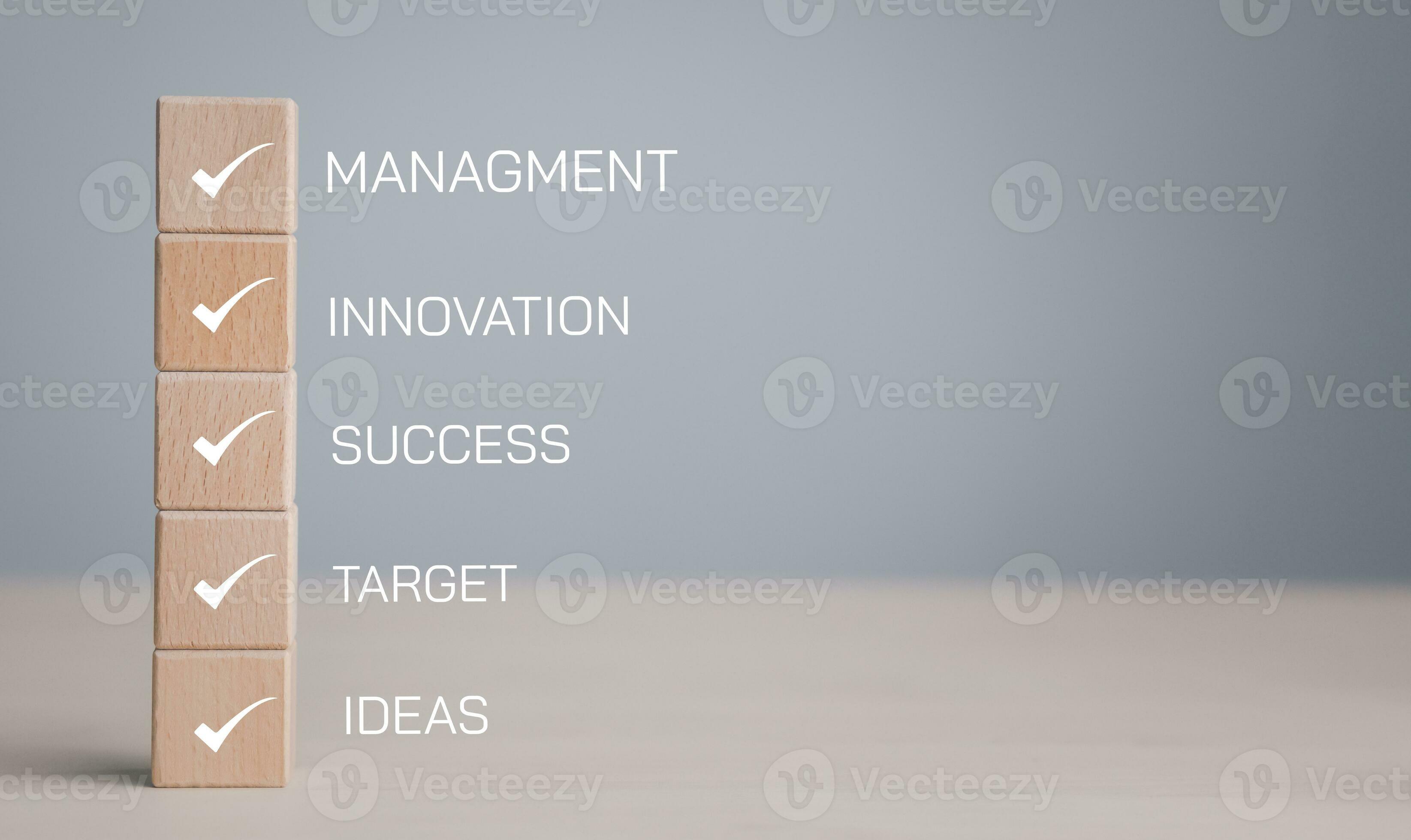 checklist and clipboard task documentation management with wood cubes ...