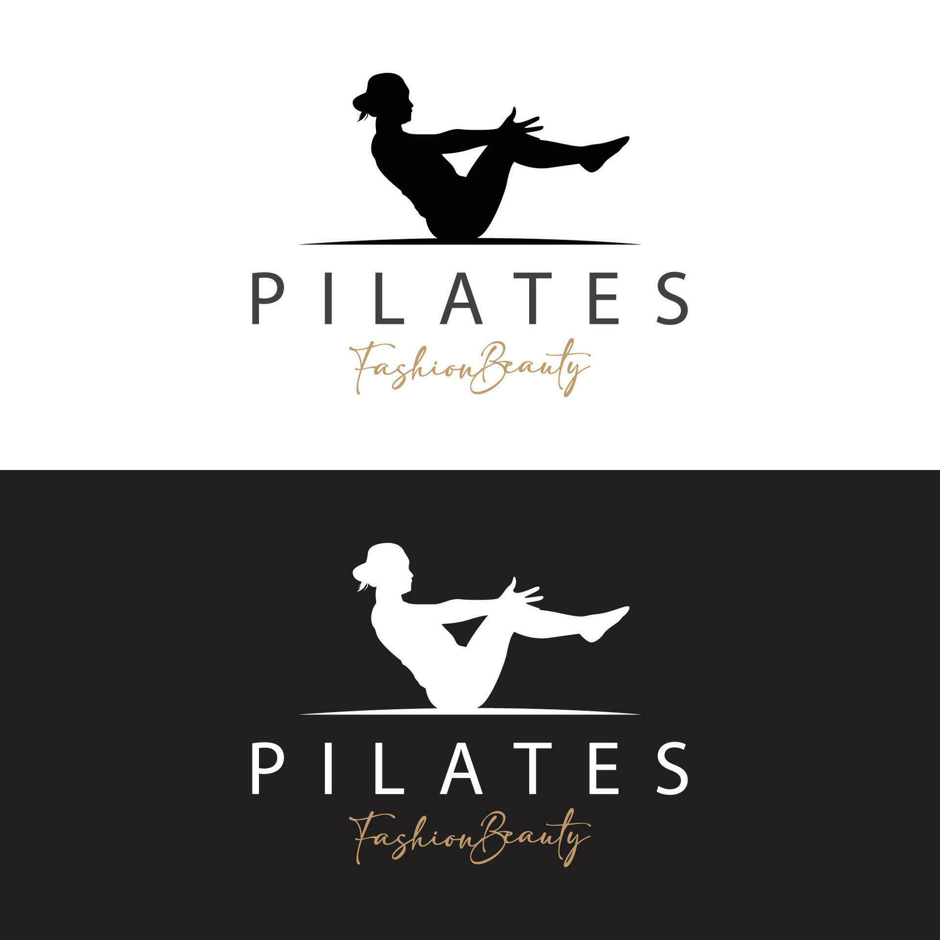 Pilates Pose Logo, Yoga Logo Design Vector Template Illustration ... Pilates Pose Logo, Yoga Logo Design Vector Template Illustration ...