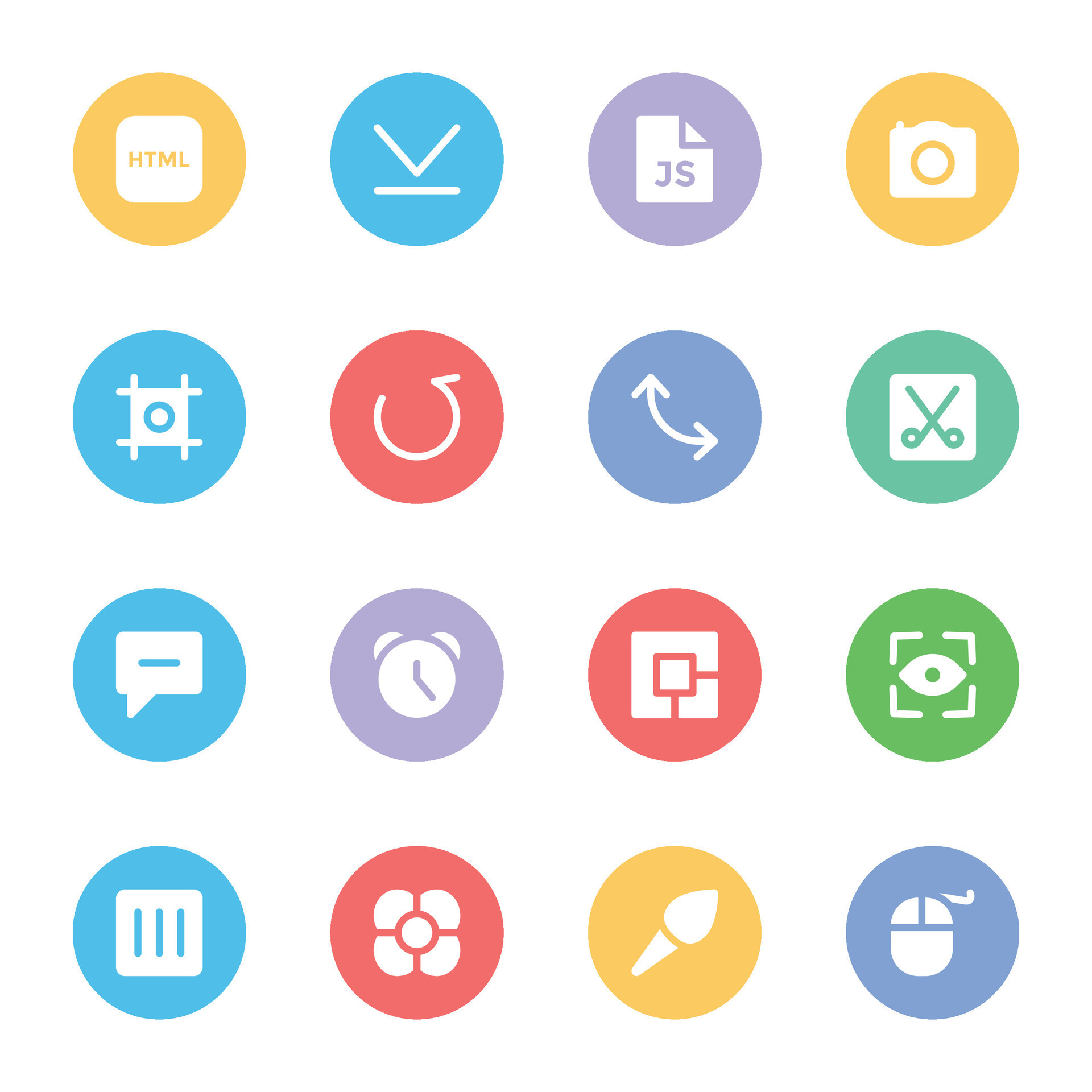 Programming and Designing Flat Circular Icons 30203401 Vector Art at ...