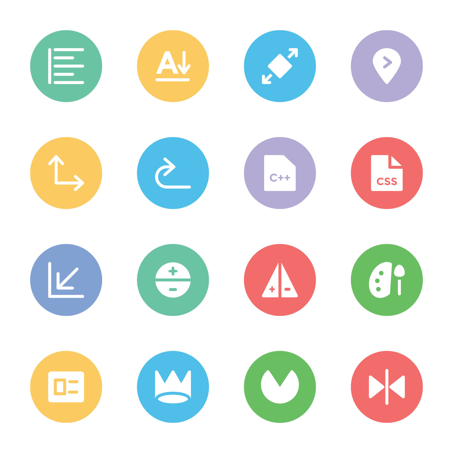 Coding and Design Tools Flat Circular Icons 30204160 Vector Art at Vecteezy