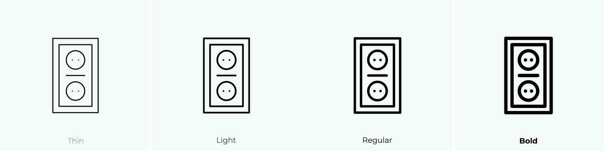 socket icon. Thin, Light, Regular And Bold style design isolated on ...