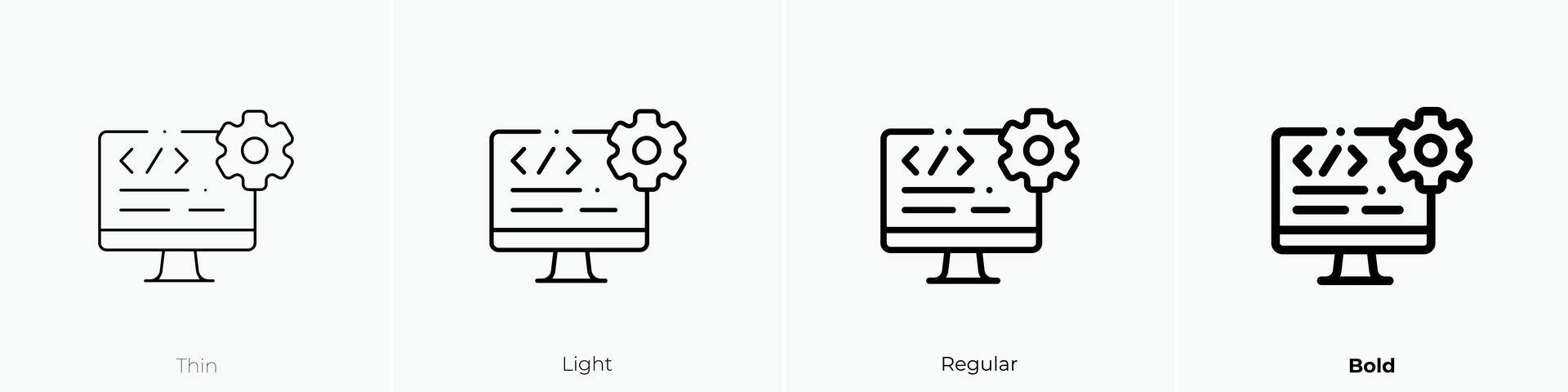 Software Developer Icon Thin Light Regular And Bold Style Design Isolated On White Background