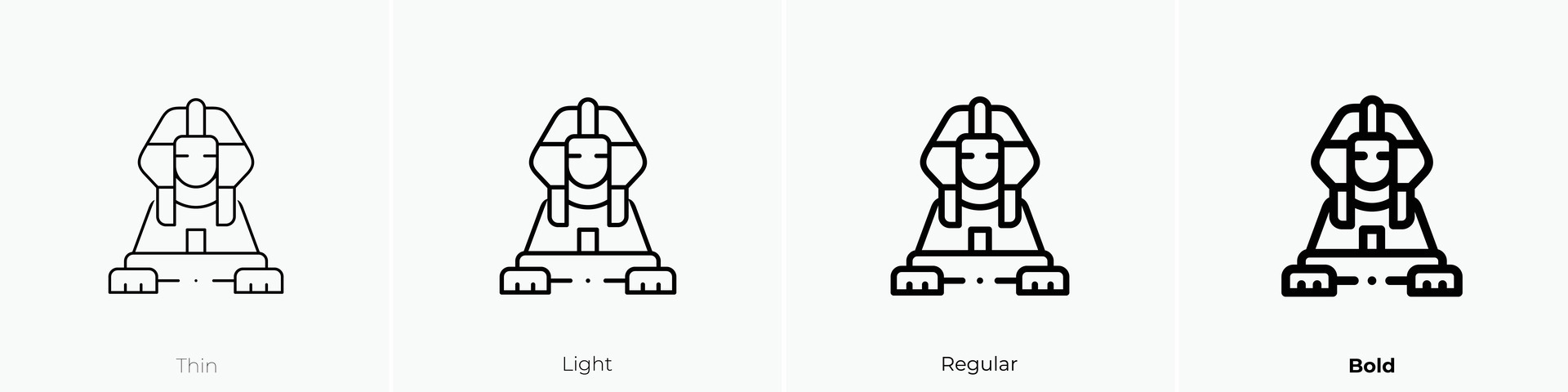sphinx icon. Thin, Light, Regular And Bold style design isolated on ...