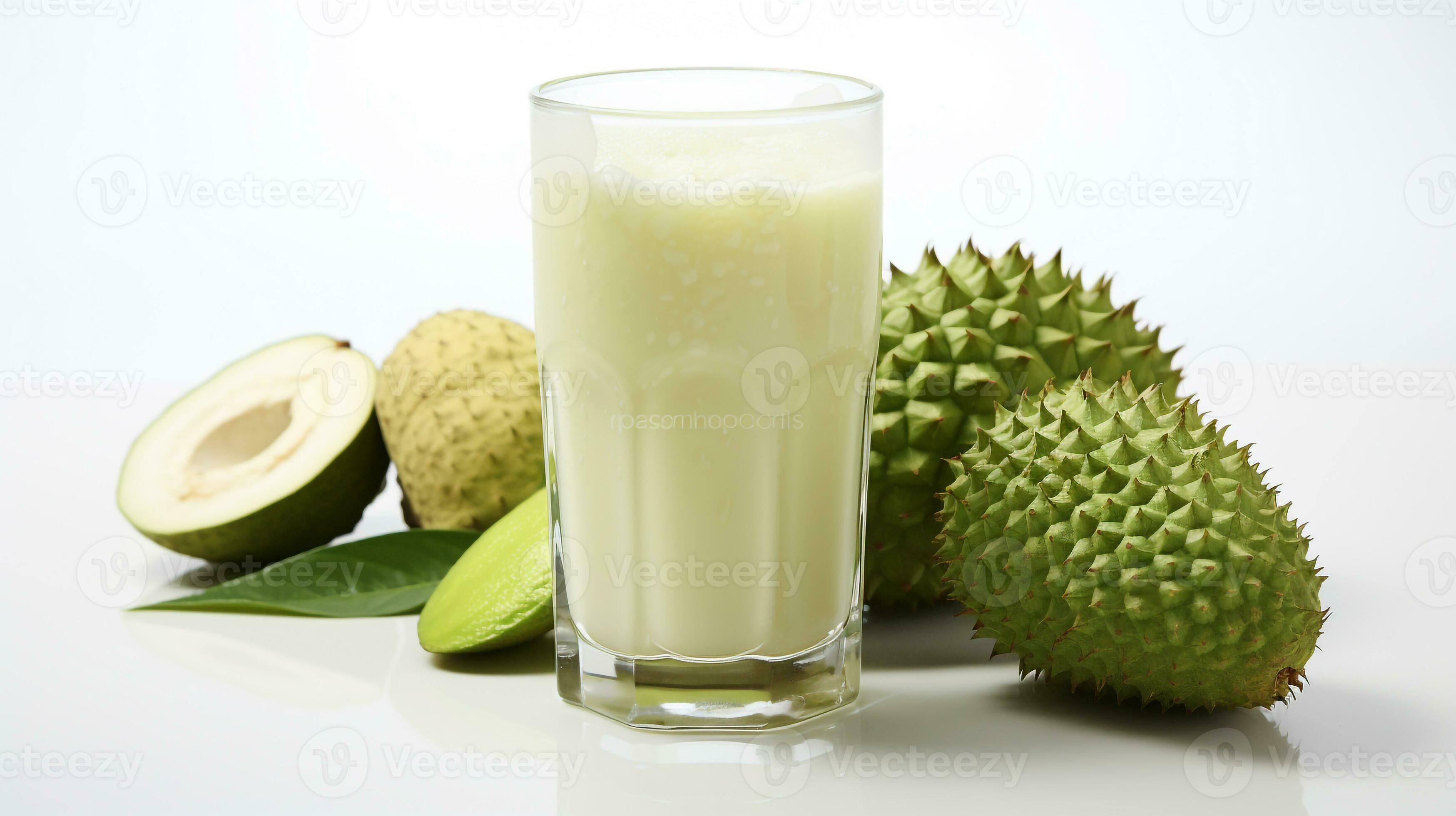 Photo of a Soursop Juice isolated on flat white background. Generative AI 30210902 Stock Photo ...