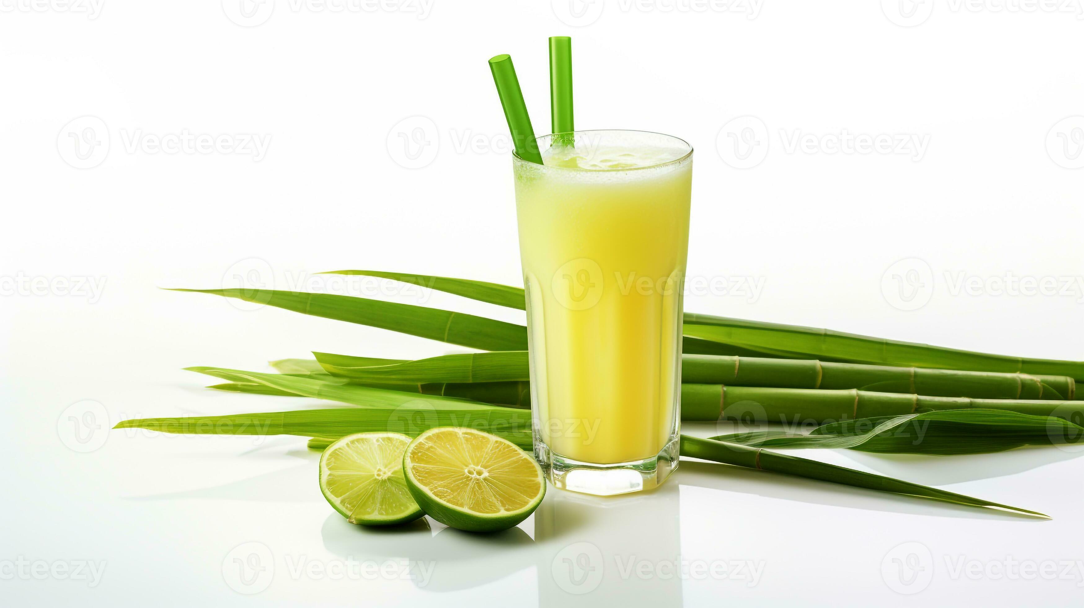 Photo of a Sugarcane Juice isolated on flat white background. Generative AI 30210909 Stock Photo ...