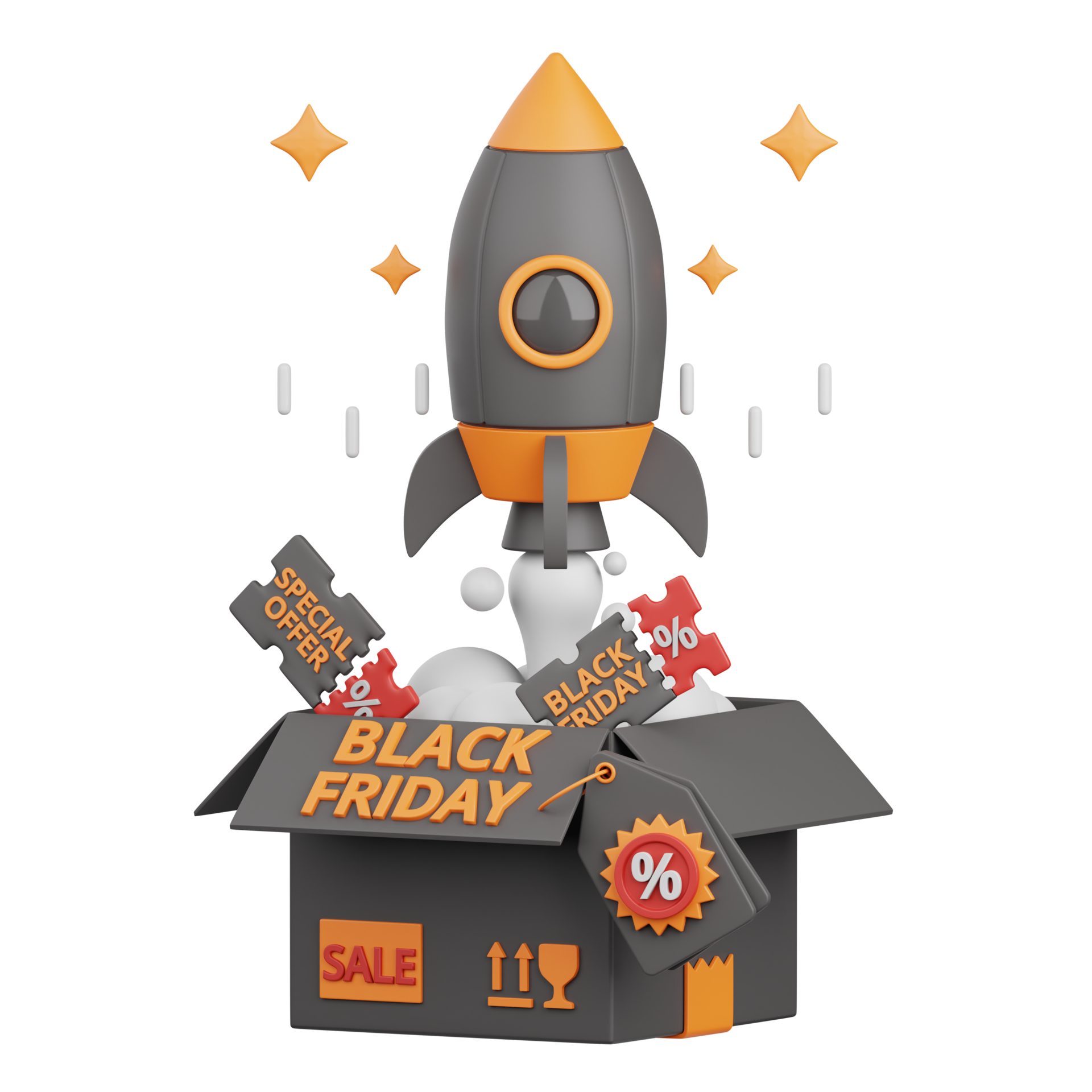 3d Rendering Black Friday Special Offer Isolated Useful For Sale Discount Promo And Marketing