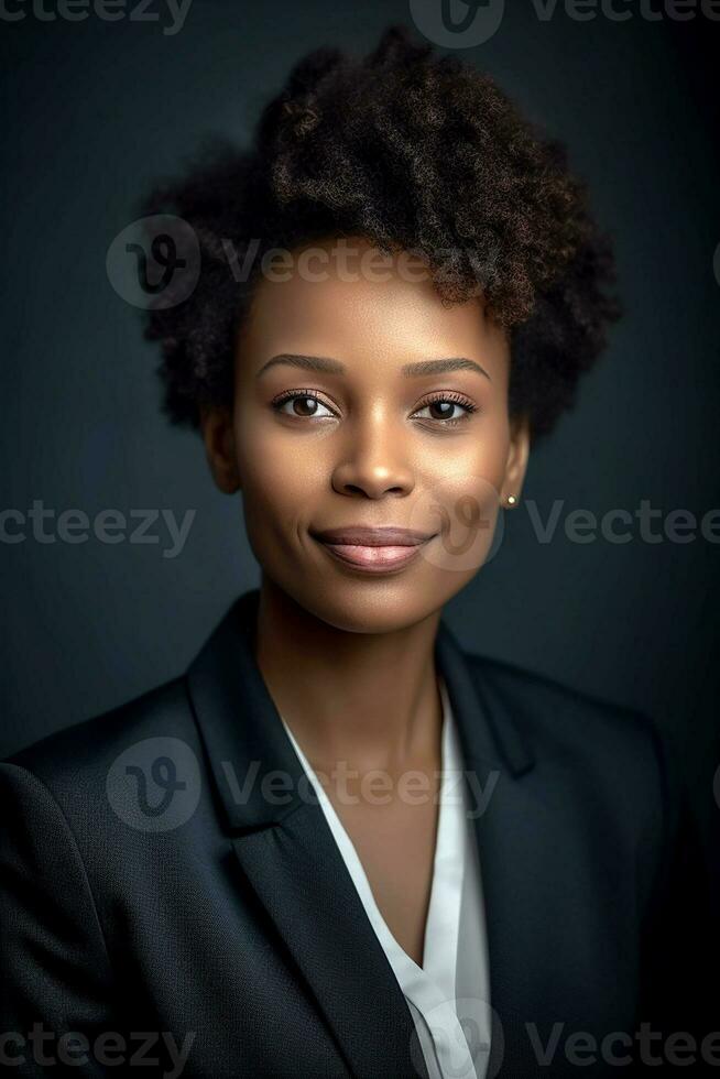 African American business woman smiling at camera, generative ai ...