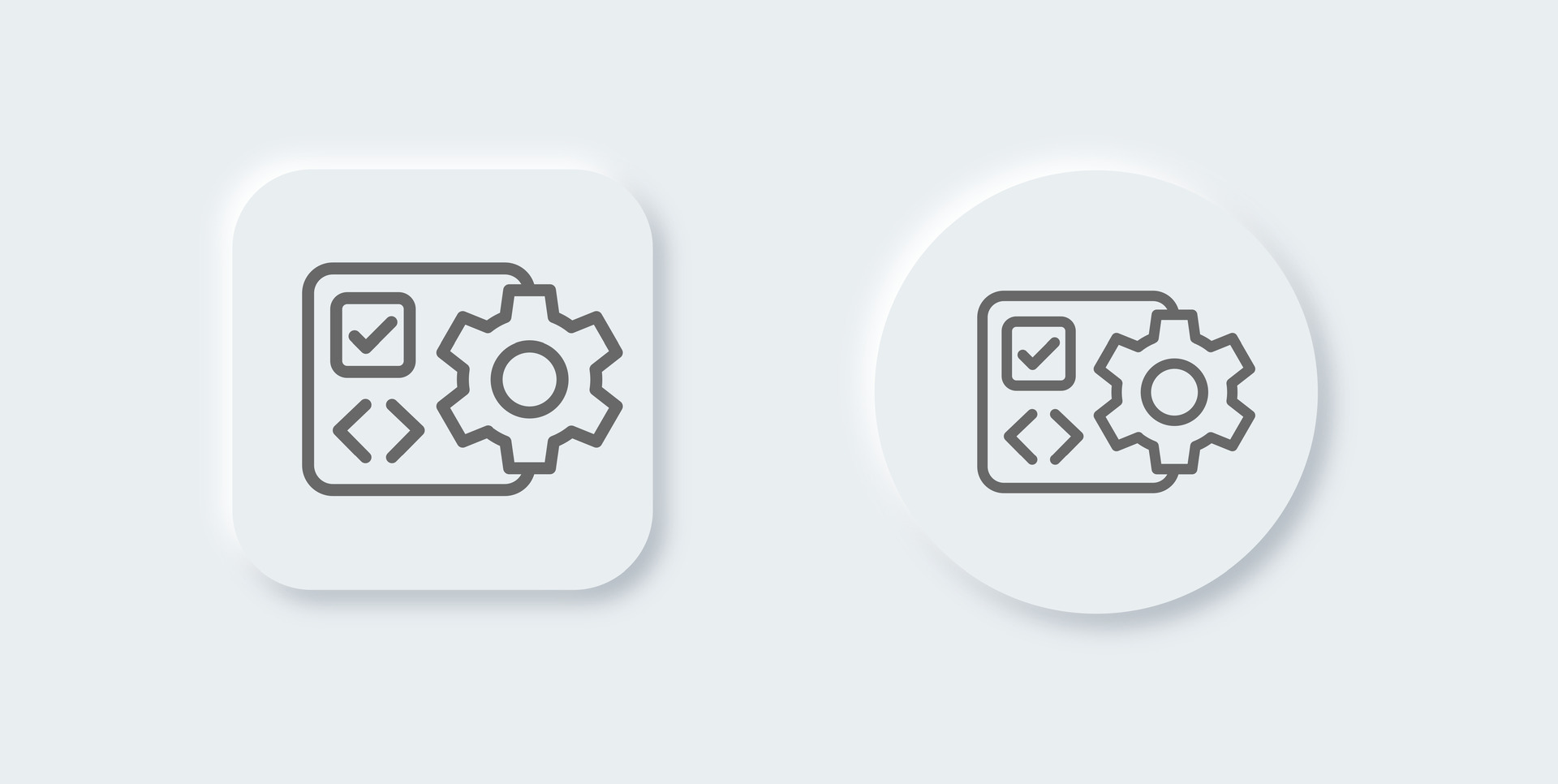 Software Line Icon In Neomorphic Design Style Application Signs Vector