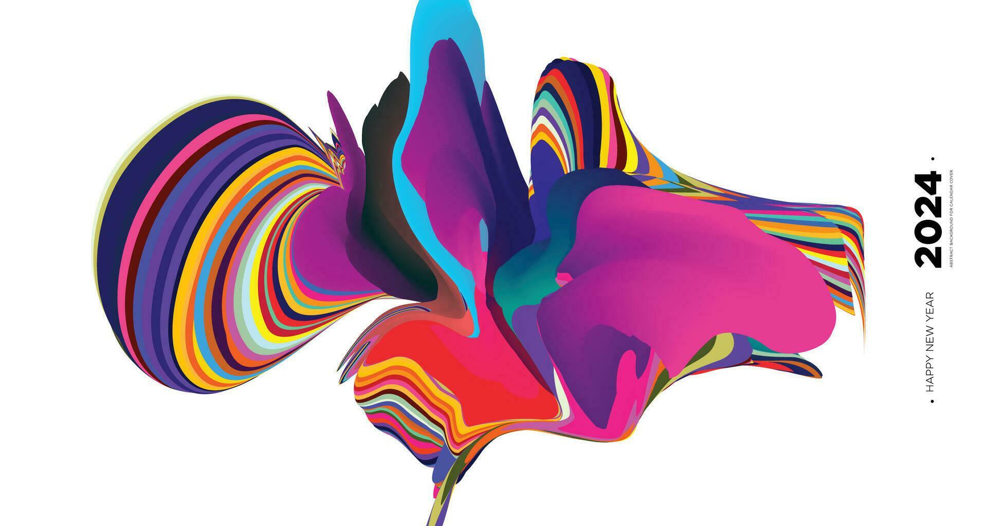 Vector colorful abstract fluid background for calendar cover template ...