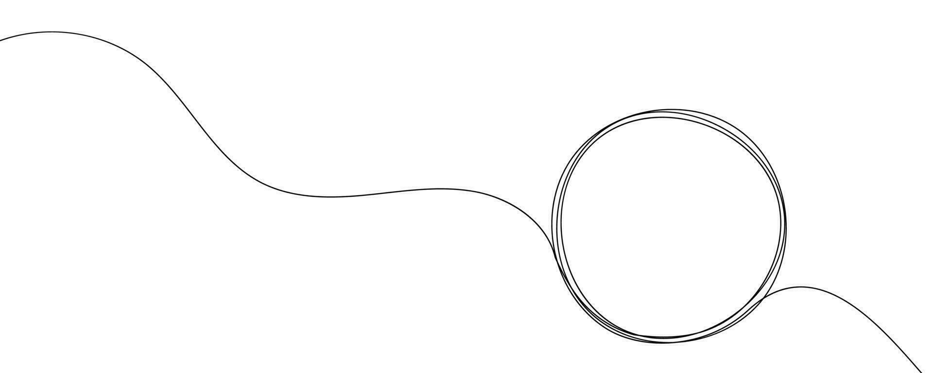 Circle line one frame art hand single shape vector zen drawn abstract ...