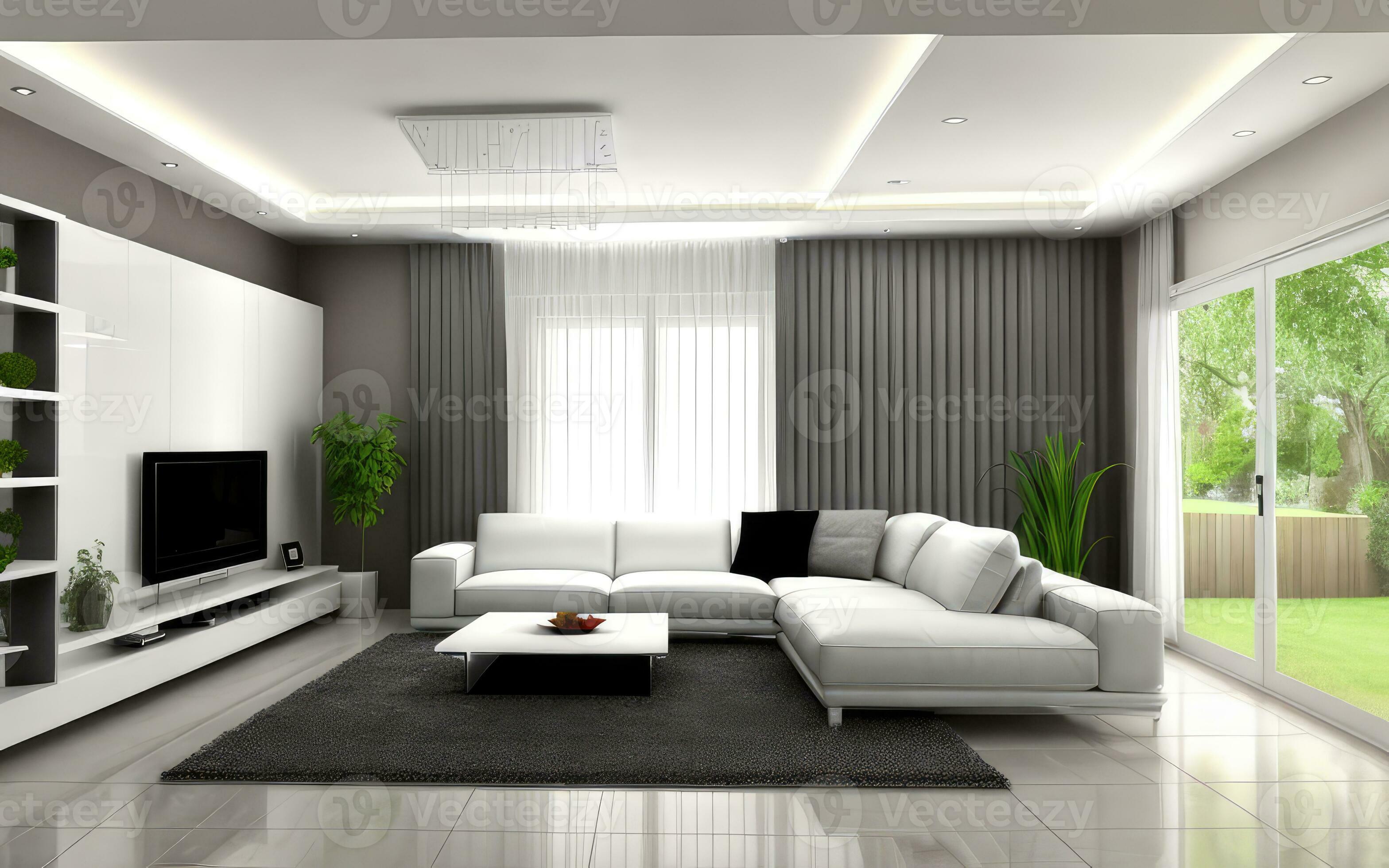 Photorealistic interior living room indoor stylish modern created with ...