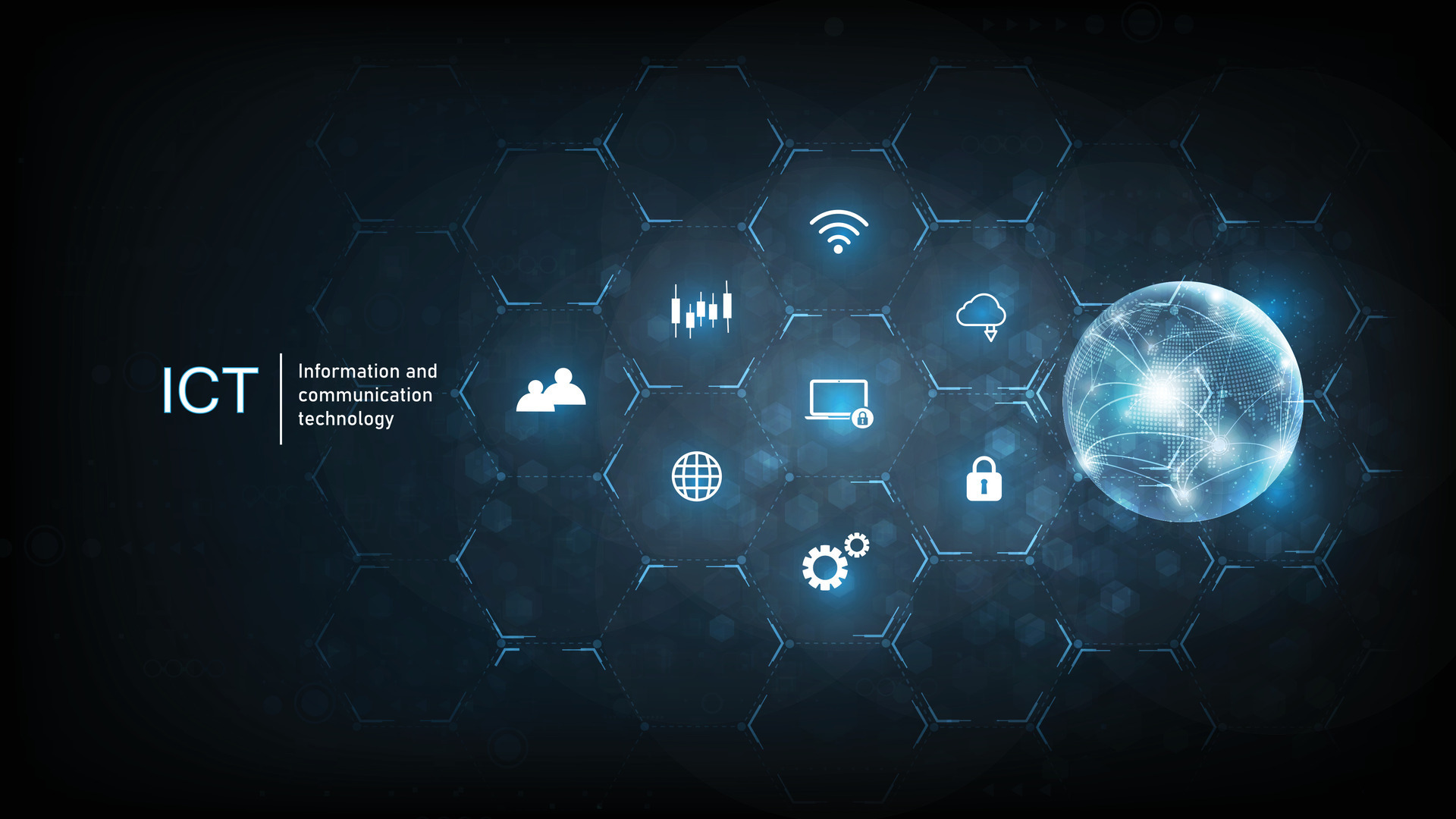 Information and communication technology ICT concept.Information and ...