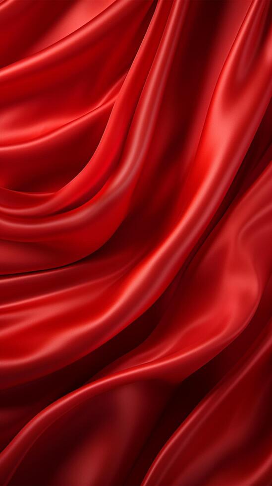 Scarlet Elegance Vibrant Red Silk Fabric Background Vertical Mobile