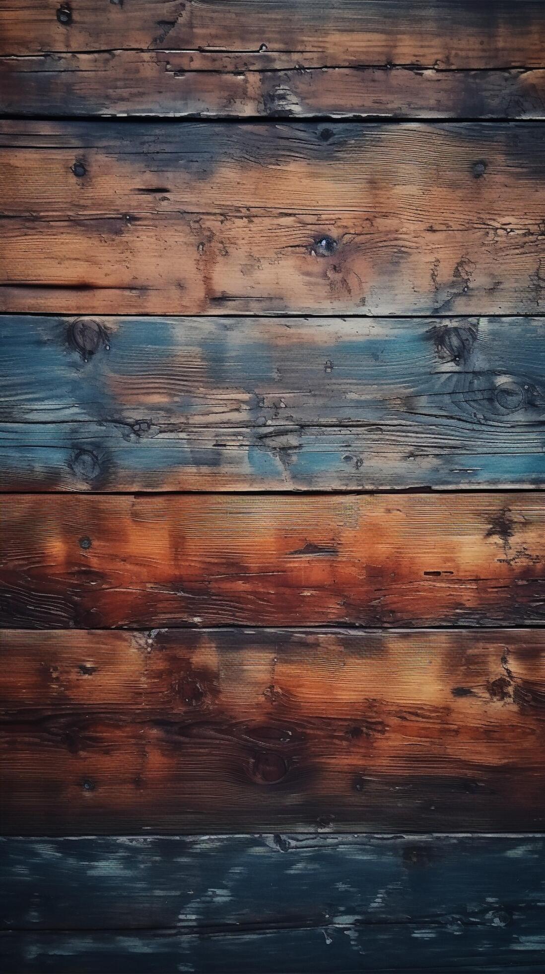 Faded, worn, vibrant wooden surface with character Vertical Mobile ...